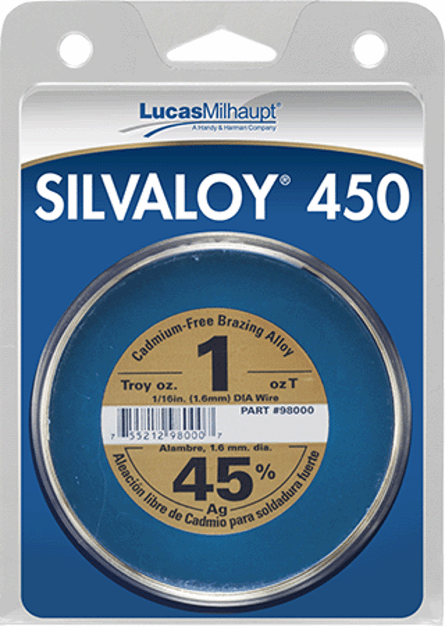 GoHVACR.com | Brazing Alloy, 1/16in Dia x 1 Troy oz Silvaloy 450*