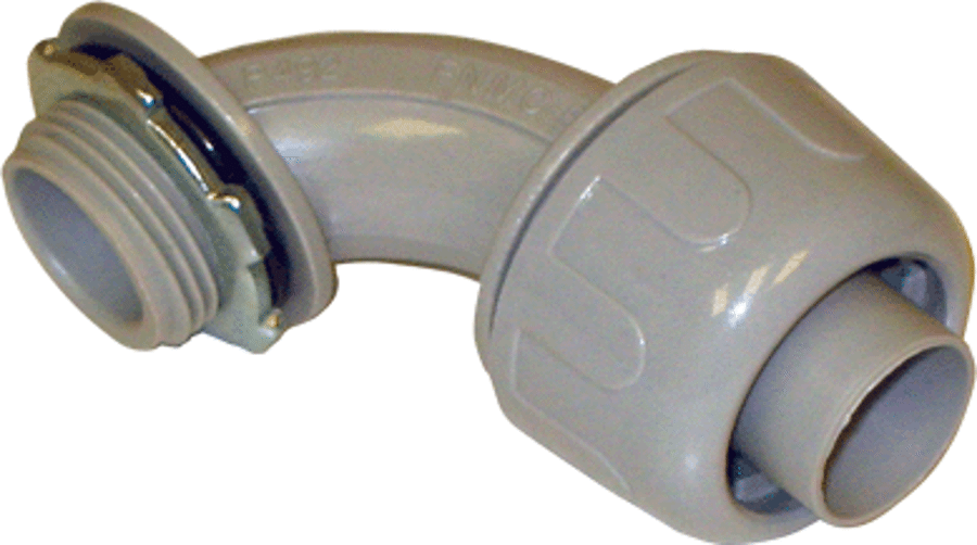 GoHVACR.com | Electrical Fitting, 3/4" Liquid-Tight PVC 90L Connector