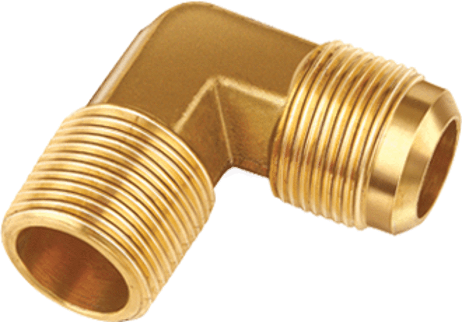 GoHVACR.com | Brass 90 Degree Elbow, 1/2" Flare x 3/8" MPT