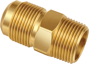 GoHVACR.com | Brass Adapter, 3/8" Flare x 1/2" MPT