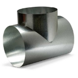 GoHVACR.com | Sheet Metal Tee, 14" 24 Gauge Galvanized Straight No Crimp