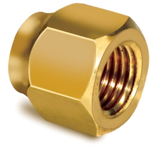 GoHVACR.com | Brass Nut, 3/8" Flare Short Forged Refrigeration