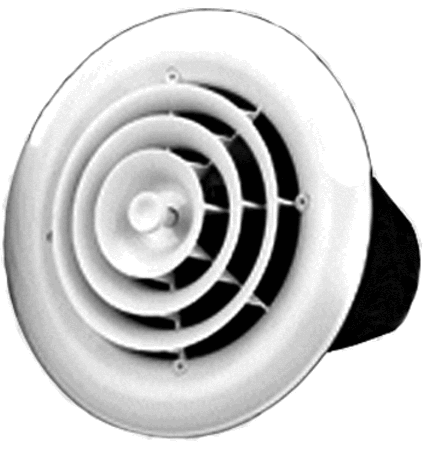 GoHVACR.com | Ceiling Diffuser, 8" White Plastic 11/4" spacing MV360*