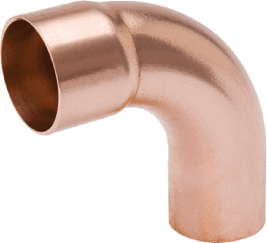 GoHVACR.com | Copper 90 Degree Elbow, 7/8" OD (Ftg x C) Long Radius WE-503L