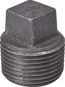 GoHVACR.com | Malleable Iron Plug, 1" 150# Thrd Black Square Head